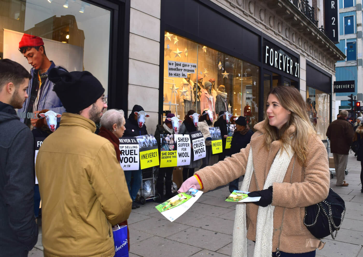 PETA Supporters Urge Forever 21 to Stop Selling Wool