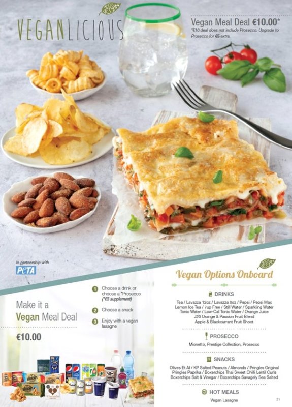 Vegan Lasagne Is Here! PETA Helps Ryanair Take Animal-Friendly Dining ...