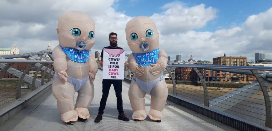 Giant 'Babies' Descend on Millennium Bridge, Speak Up for Calves