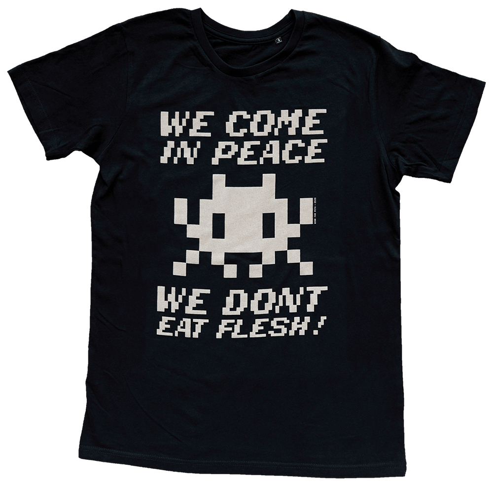 Invader X PETA: Urban Artist Designs New Vegan T-Shirt Collection