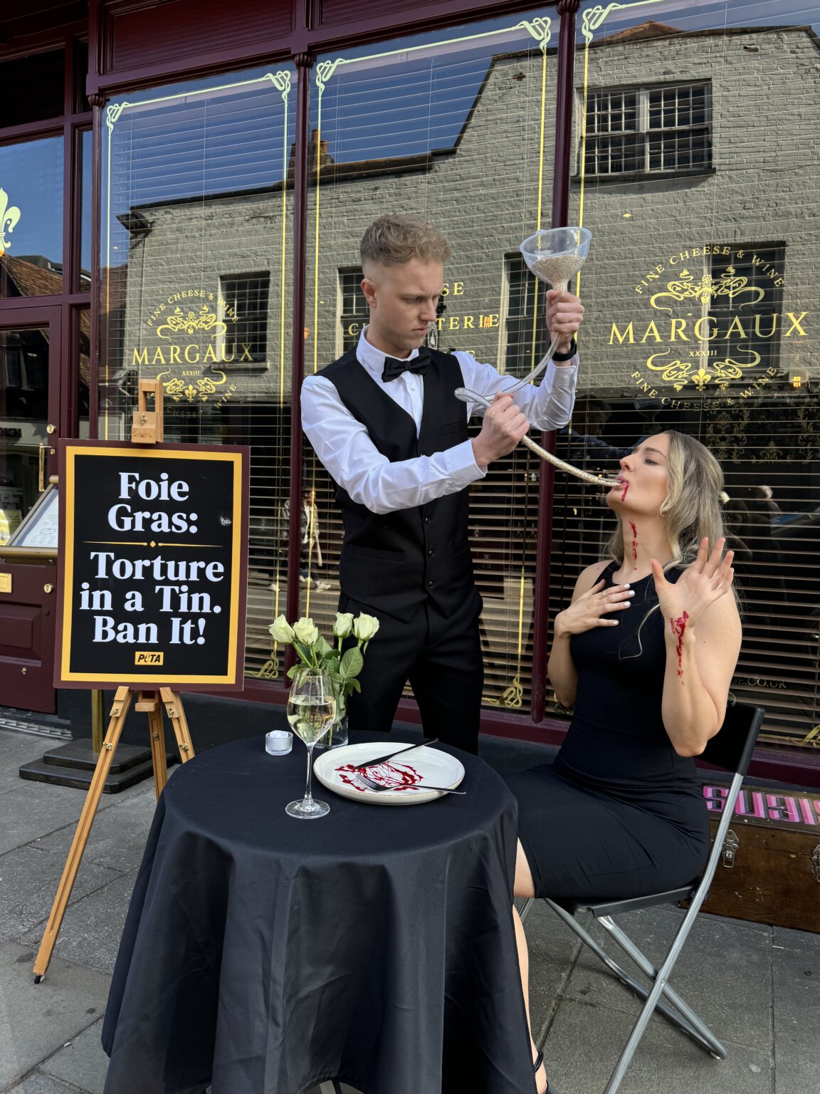 PETA Protest Winchester Wine Bar Selling Foie Gras